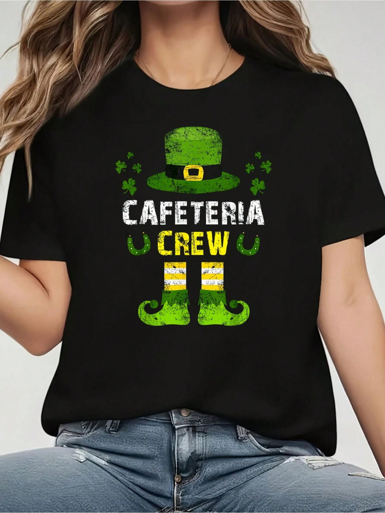 Cute Cafeteria Crew Funny Lunch Lady St Patricks Day T-Shirt- 100% ...