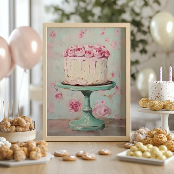 Cute Cake Cottagecore Kitchen Wall Art Shabby Chic Wall Decor For ...