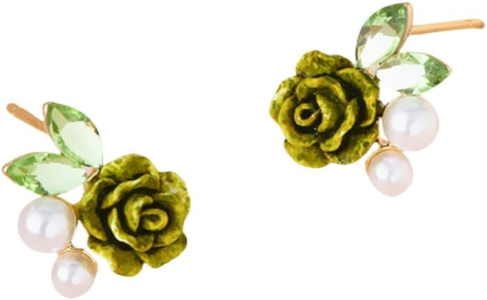 Cute Camellia Flower Stud Earrings for Women 925 Sterling Silver Post ...