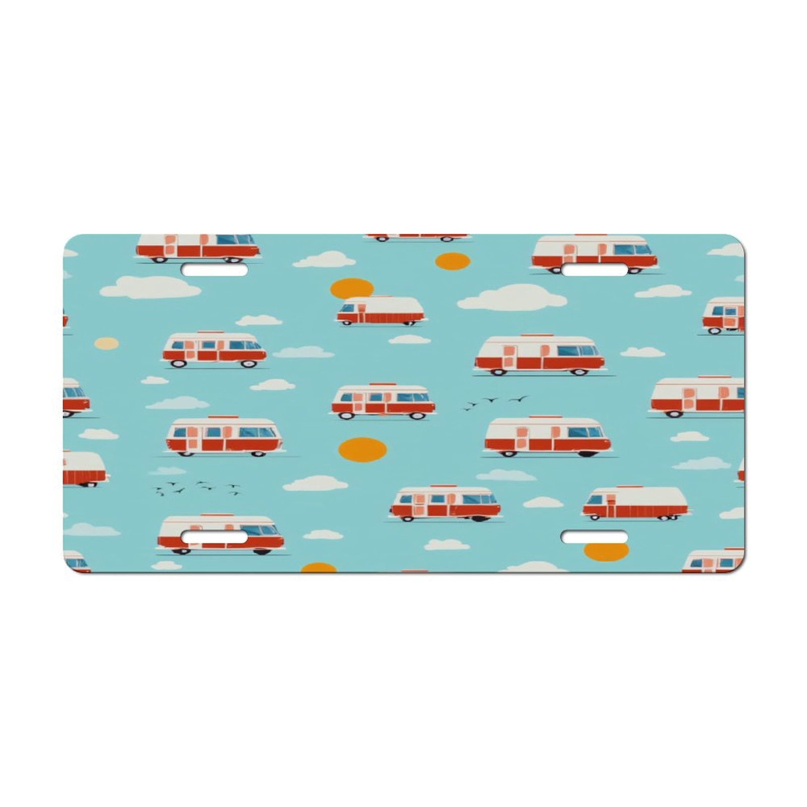 Cute Camper Van Pattern Car Decorative Front License Plate,Vanity Tag ...
