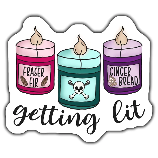 Cute Candle Sticker, Getting Lit Sticker, Fun Candle Decal ...
