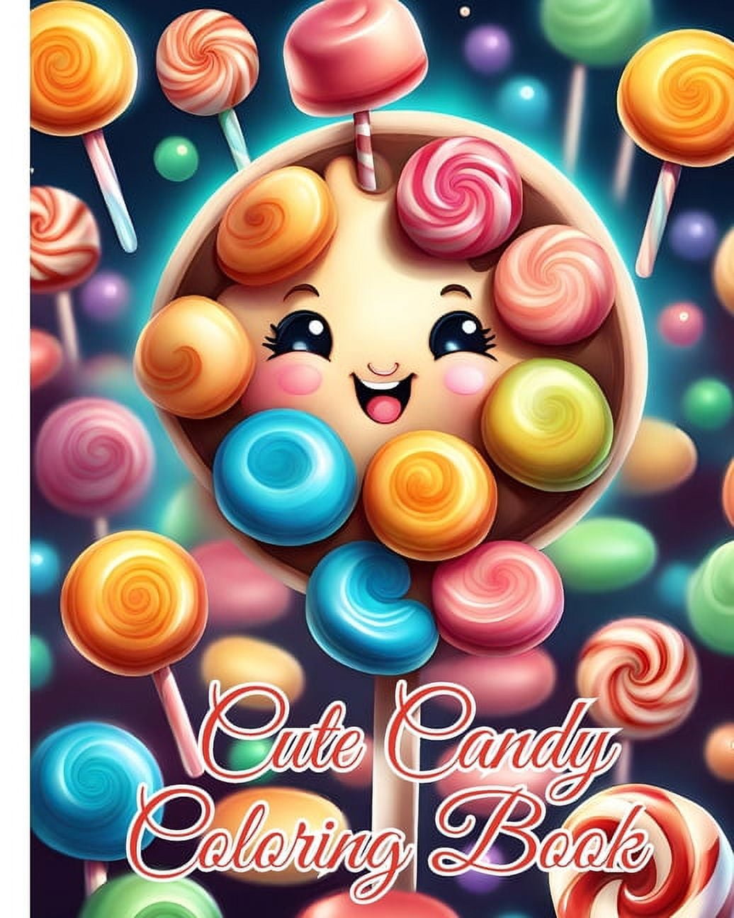 Cute Candy Coloring Book: Lollipop, Chocolate, Cotton Candy and Cute ...