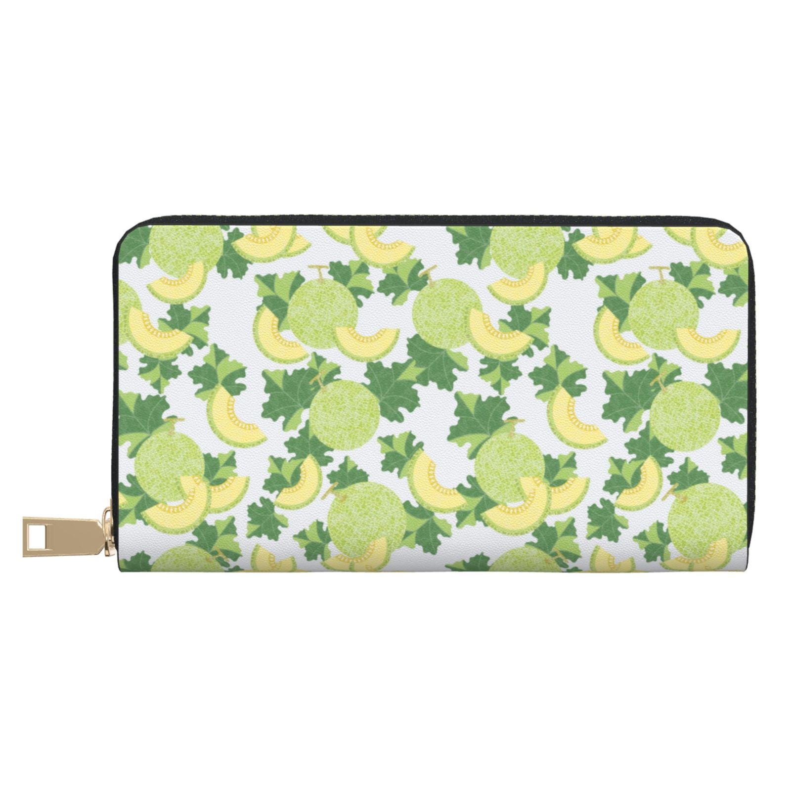 Cute Cantaloupe Forest Green Wallet Women, Leather Bifold Multi Card ...