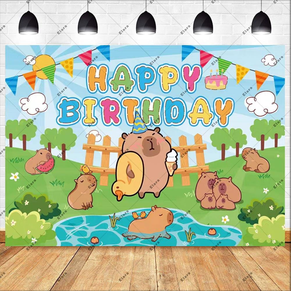 Cute Capybara Animal Theme Girls Kids Boy Birthday Party Decoration ...