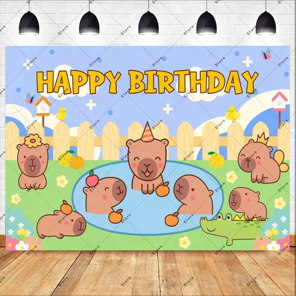 Cute Capybara Animal Theme Girls Kids Boy Birthday Party Decoration ...
