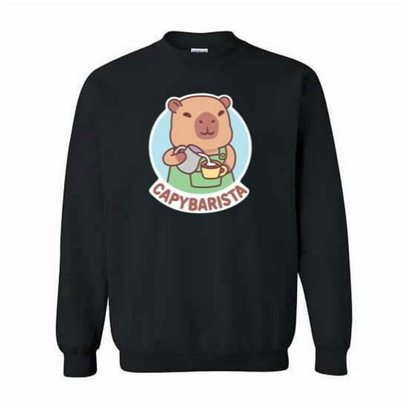 Cute Capybara Barista And Coffee Funny Pun Themed Unisex Sweatshirt up ...