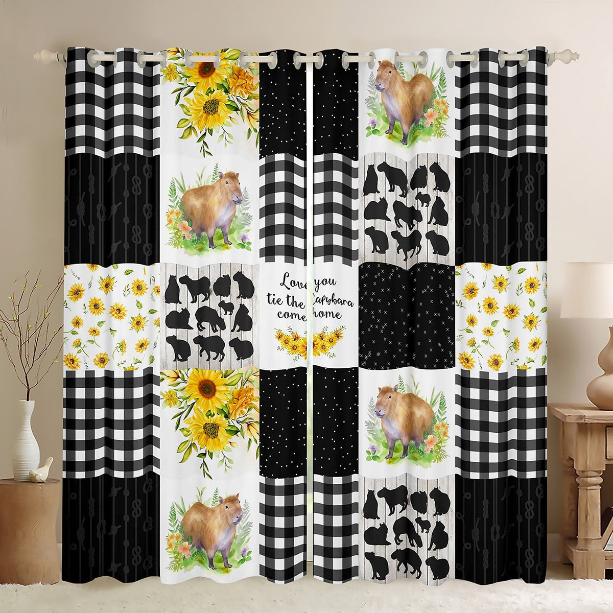 Cute Capybara Blackout Curtains Gifts for Capybara Lovers, Cartoon ...