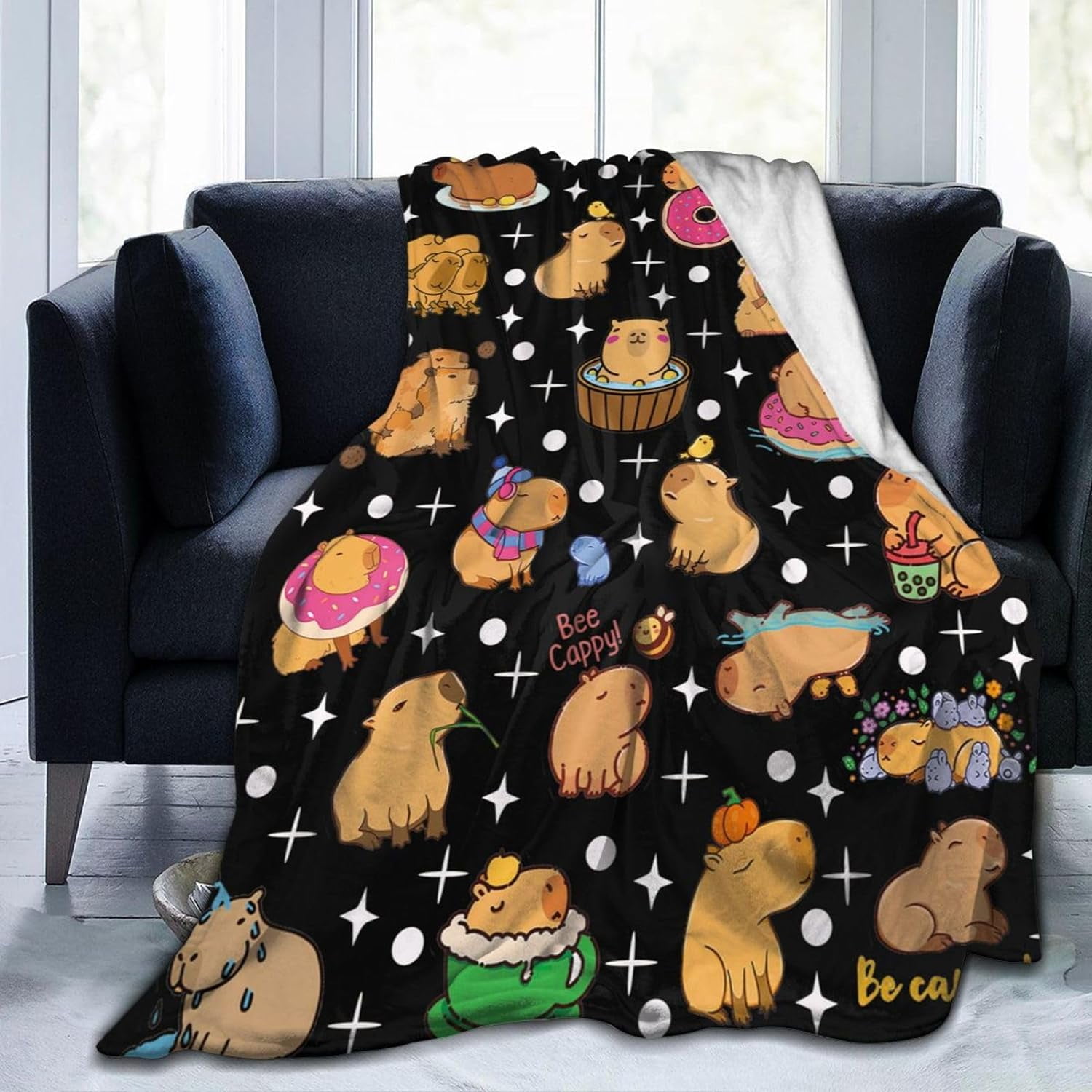 Cute Capybara Blanket Super Soft Capybara Throw Blanket Flannel Plush ...