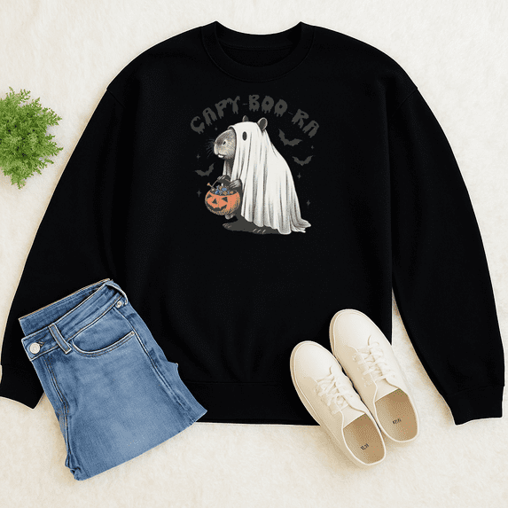 Cute Capybara Boo Ra Halloween Funny Ghost Party Animal Gift Sweatshirt ...