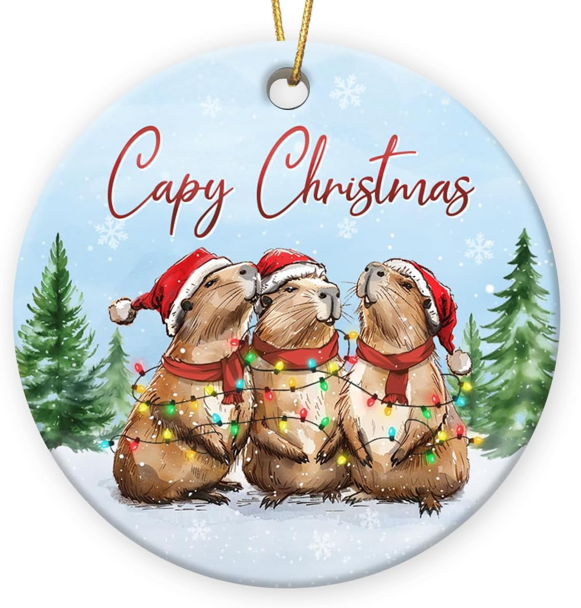 Cute Capybara Christmas Decorations for Tree 2024 for Capybara Lovers ...
