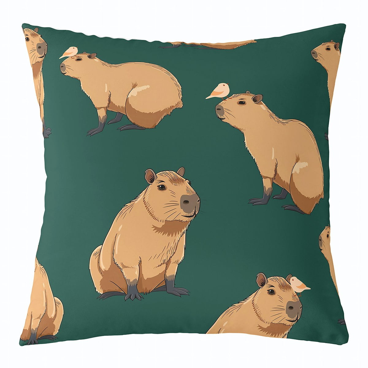 Cute Capybara Cushion Case Cartoon Capybara Pillow Cover 22x22 Inch ...