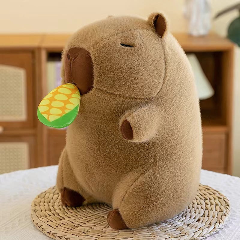 Cute Capybara Doll Eating Avocado Carrots Corn Capybara Plush Doll ...