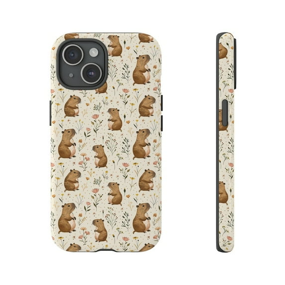 Cute Capybara Floral Phone Case for iPhone 11 12 13 14 15 16 Pro Max ...