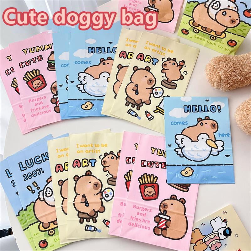 Cute Capybara Gift Wrapping Bag Kraft Paper Bag Food Cookie Packaged ...