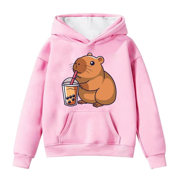 Cute Capybara Hoodies for Girls Kawaii Cartoon Hooded Sweatshirt Funny ...