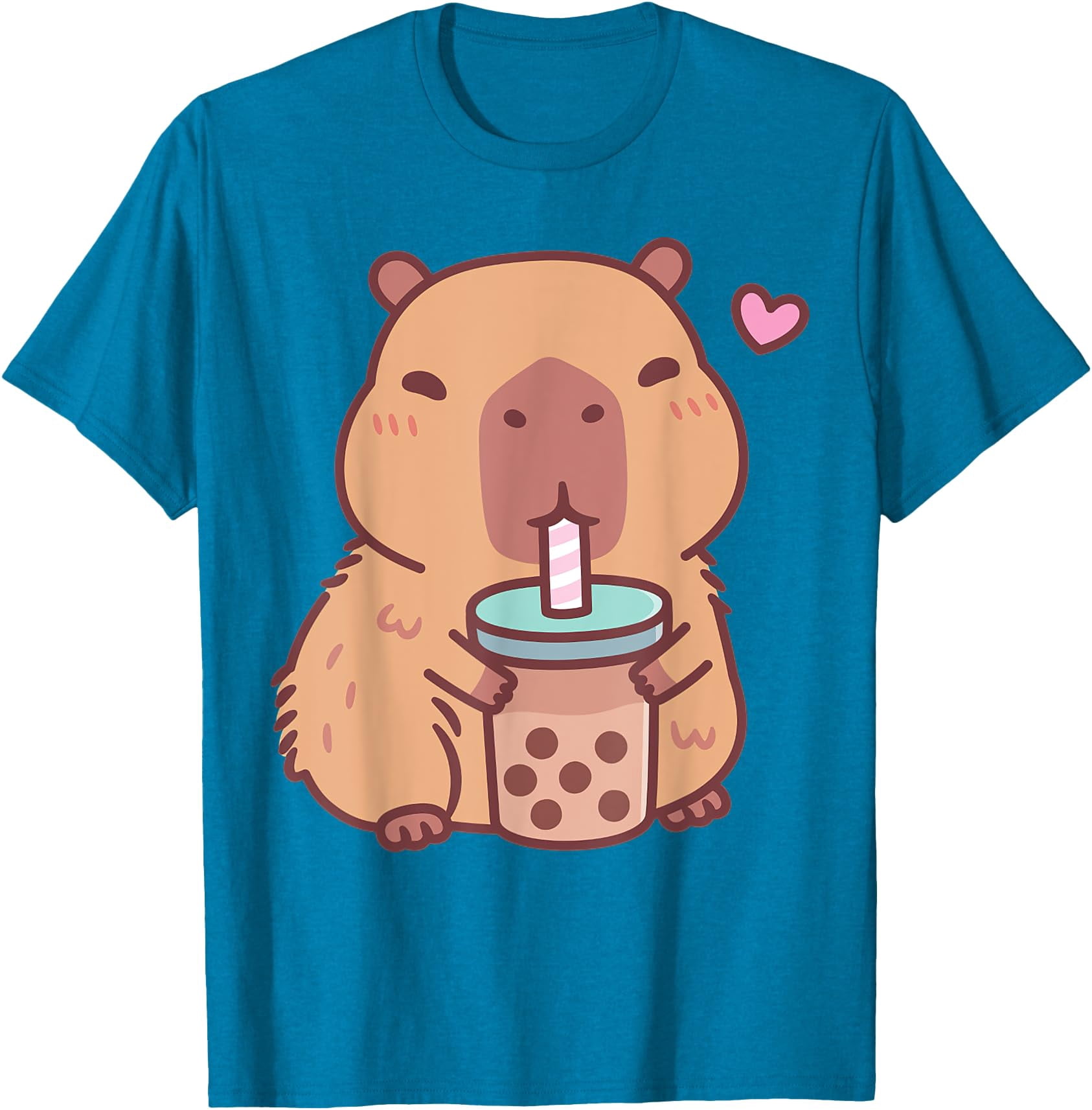 Cute Capybara Kawaii Anime Drinking Bubble Tea Softstyle Unisex T-Shirt ...