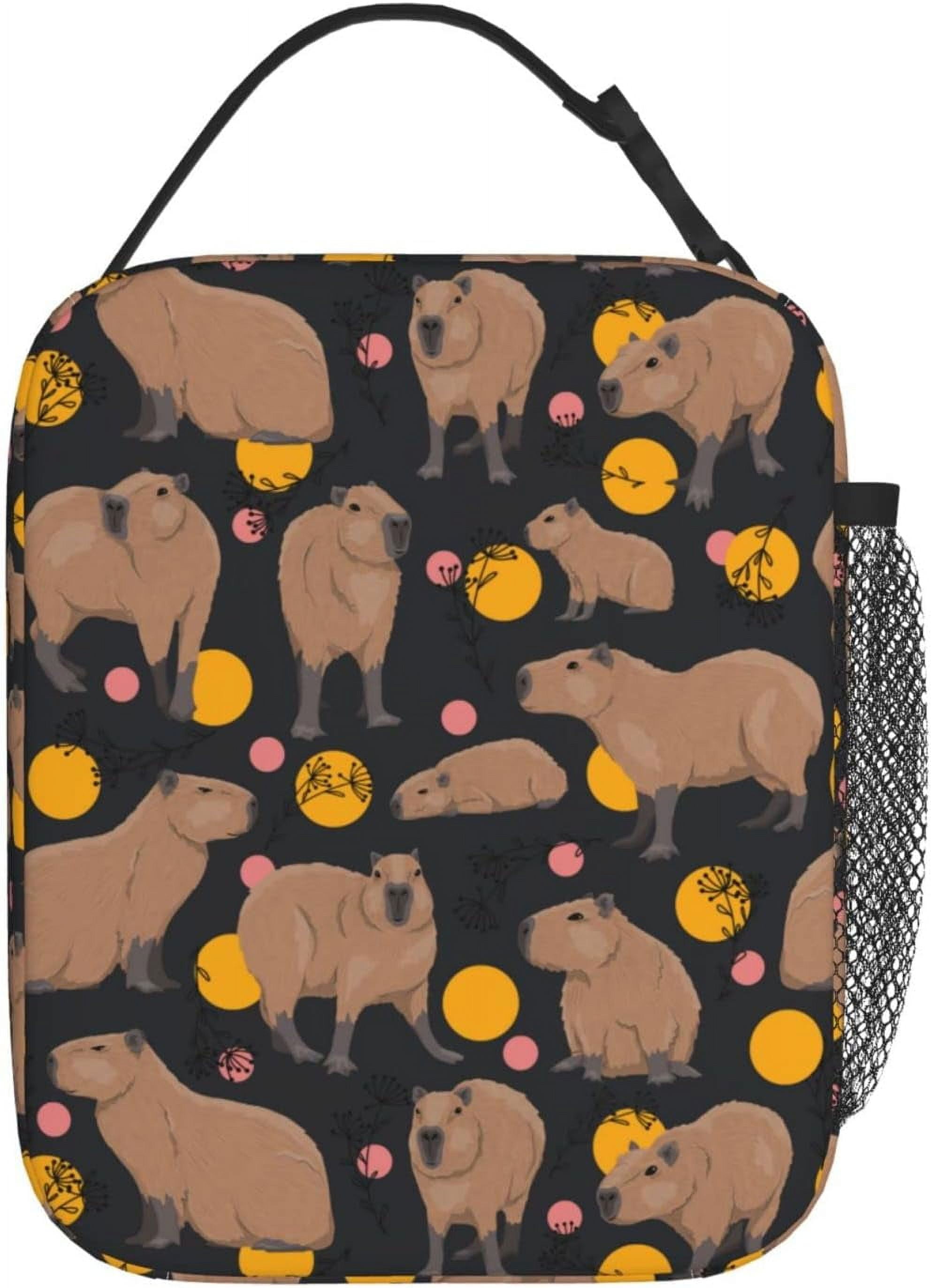 Cute Capybara Leaves Leaf Doodle Botanical Circle Wildlife Insulated ...