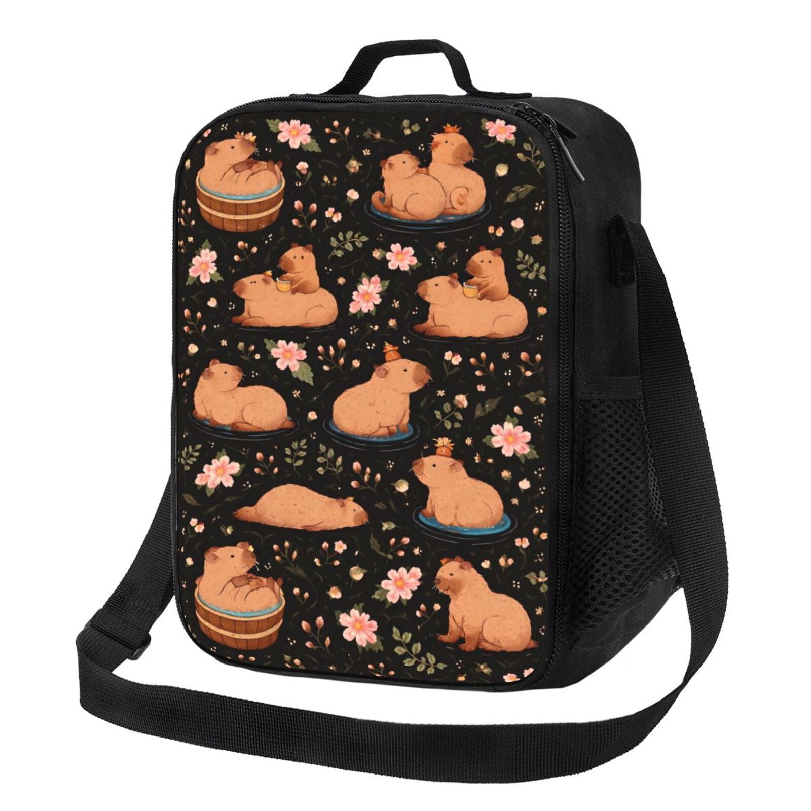 Cute Capybara Lunch Bag Insulated Thermal Box with Shoulder Strap ...