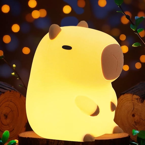 Cute Capybara Night Light, Squishy Night Lamp, 2 Levels Dimmable ...