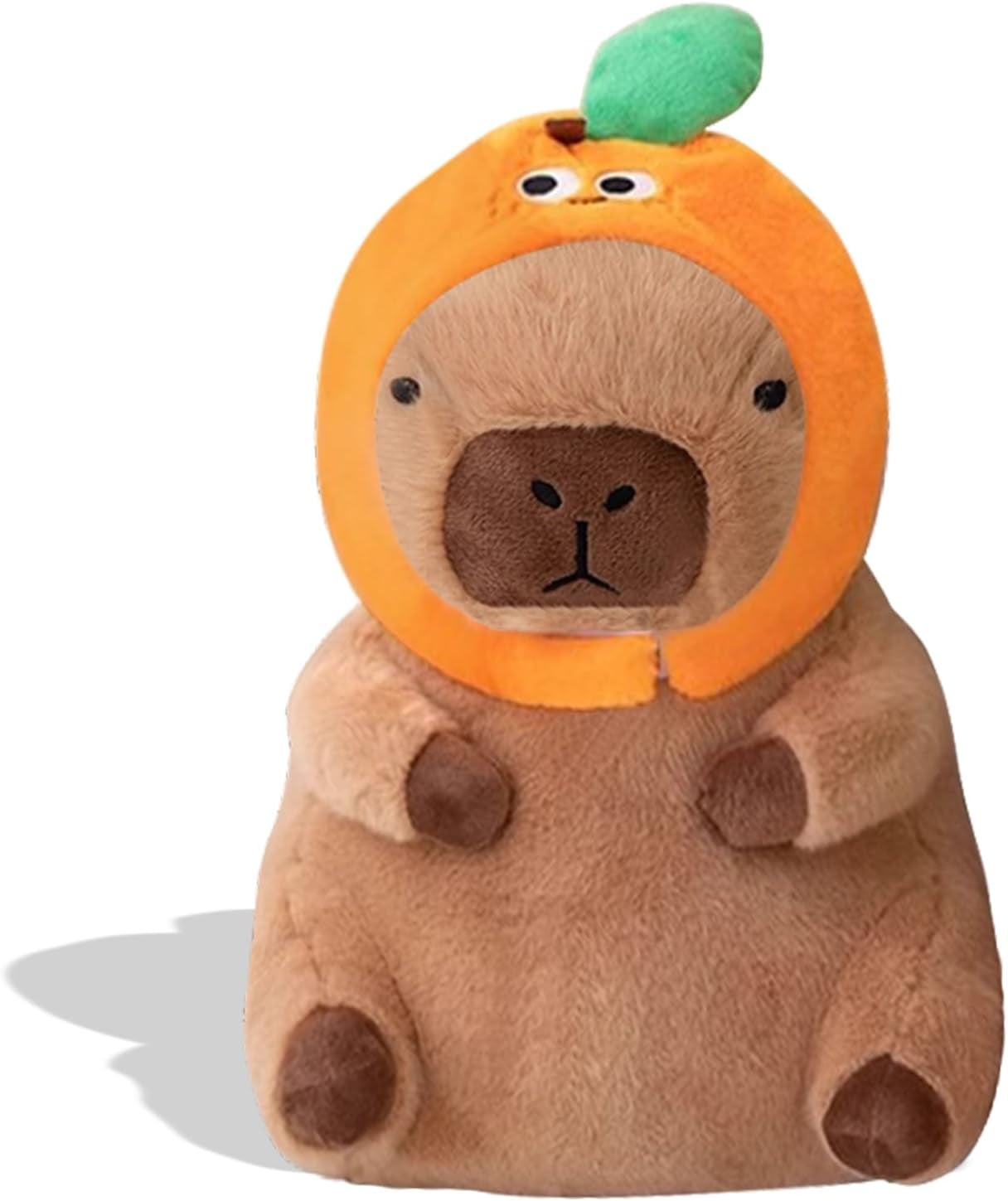 Cute Capybara Plush Soft Stuffed Animal with Orange Hat Kawaii Plushies ...