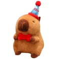 Cute Capybara Plush Toy with Happy Hat, Soft Stuffed Animal for Kids ...