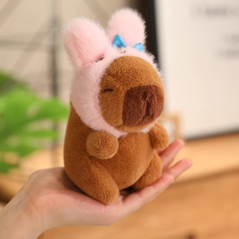 Cute Capybara Plush Toy with Hat Simulation Capybara Cosplay Crab ...