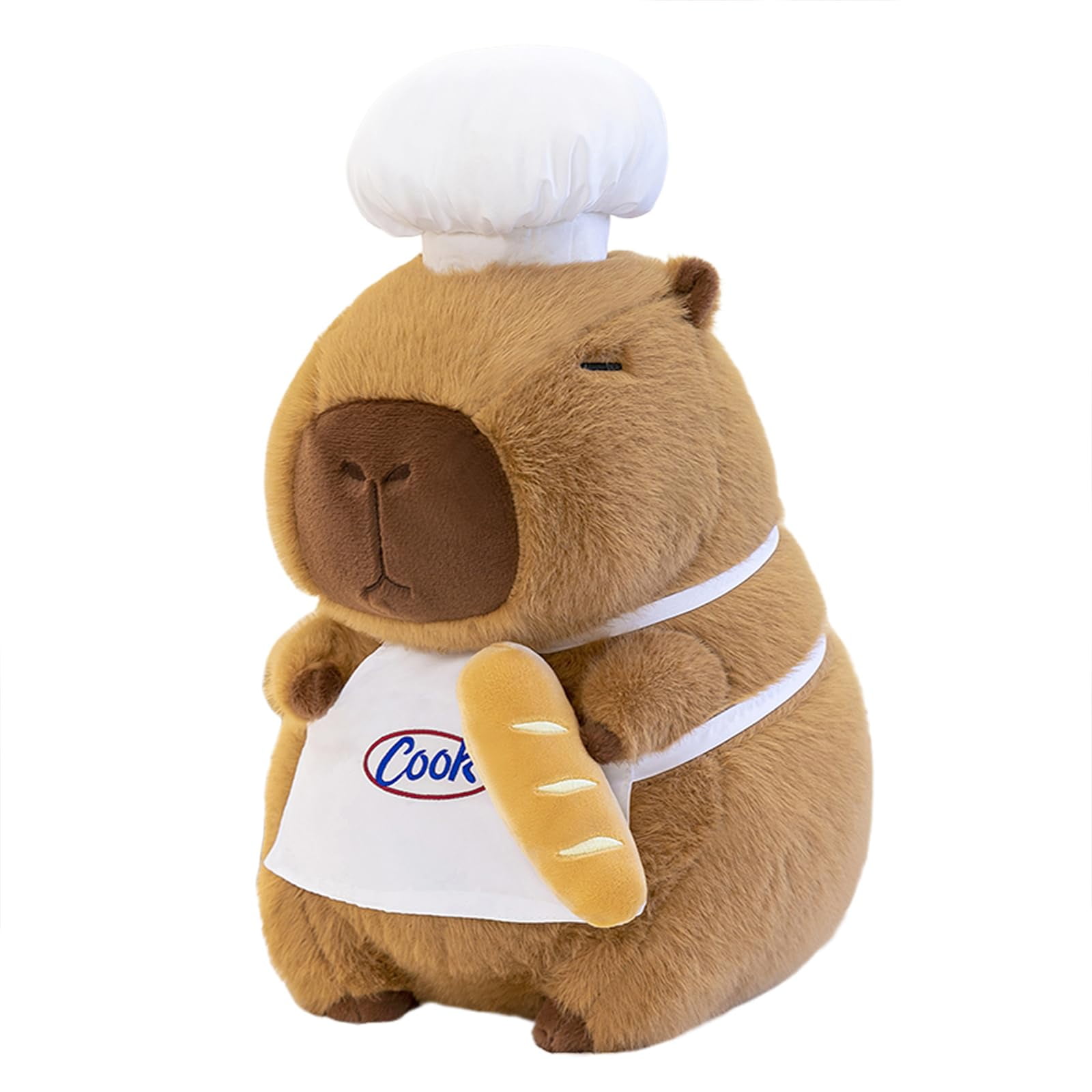Cute Capybara Plush with Cooking Chef Hat 9 inch French Baguette Bread ...