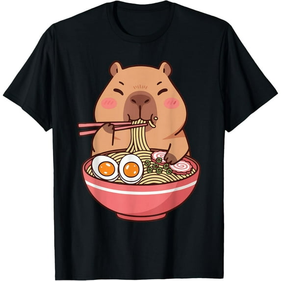 Cute Capybara Ramen Kawaii Cool Anime Teen T-Shirt - Walmart.com