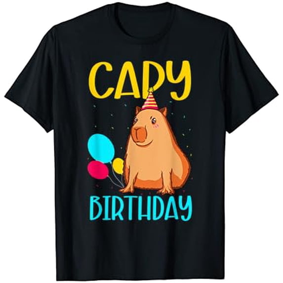 Cute Capybara Rodent Capybaras Capy Birthday Unisex S-5XL T-Shirt ...