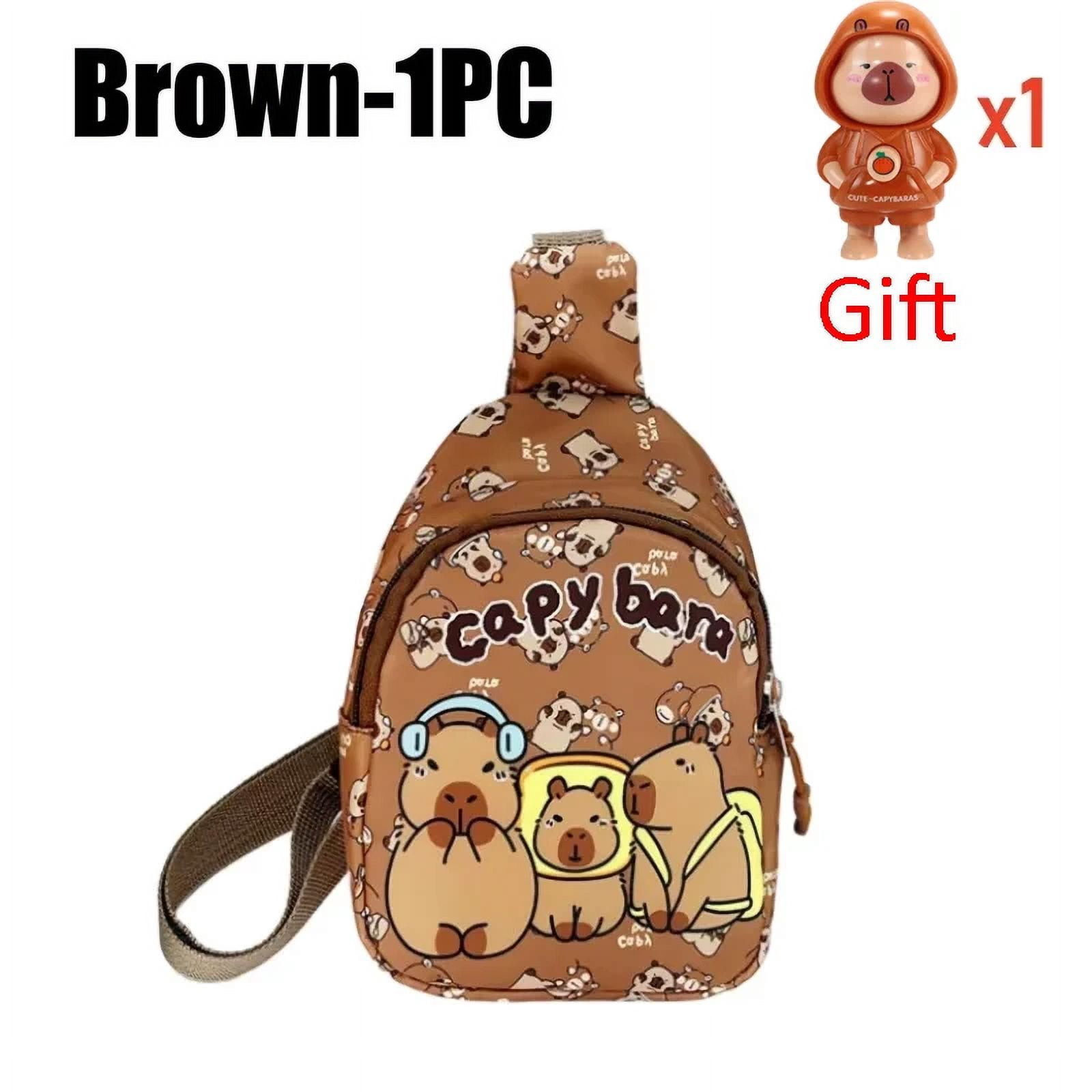 Cute Capybara Shoulder Bag Mini Storage Bag Cartoon Chest Bag Home ...