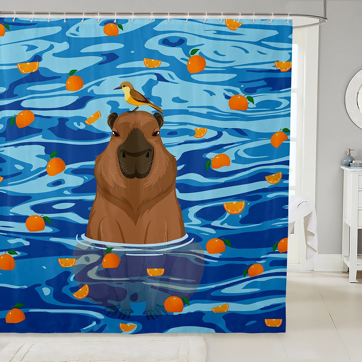 Cute Capybara Shower Curtain Funny Capybaras Curtains Gifts for ...
