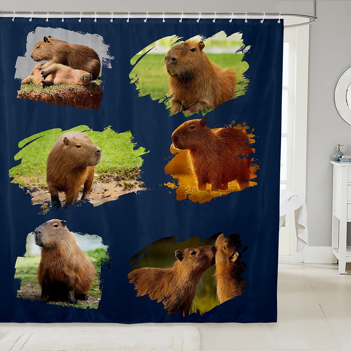 Cute Capybara Shower Curtain Capybara Curtains for Boys Girls Kids ...
