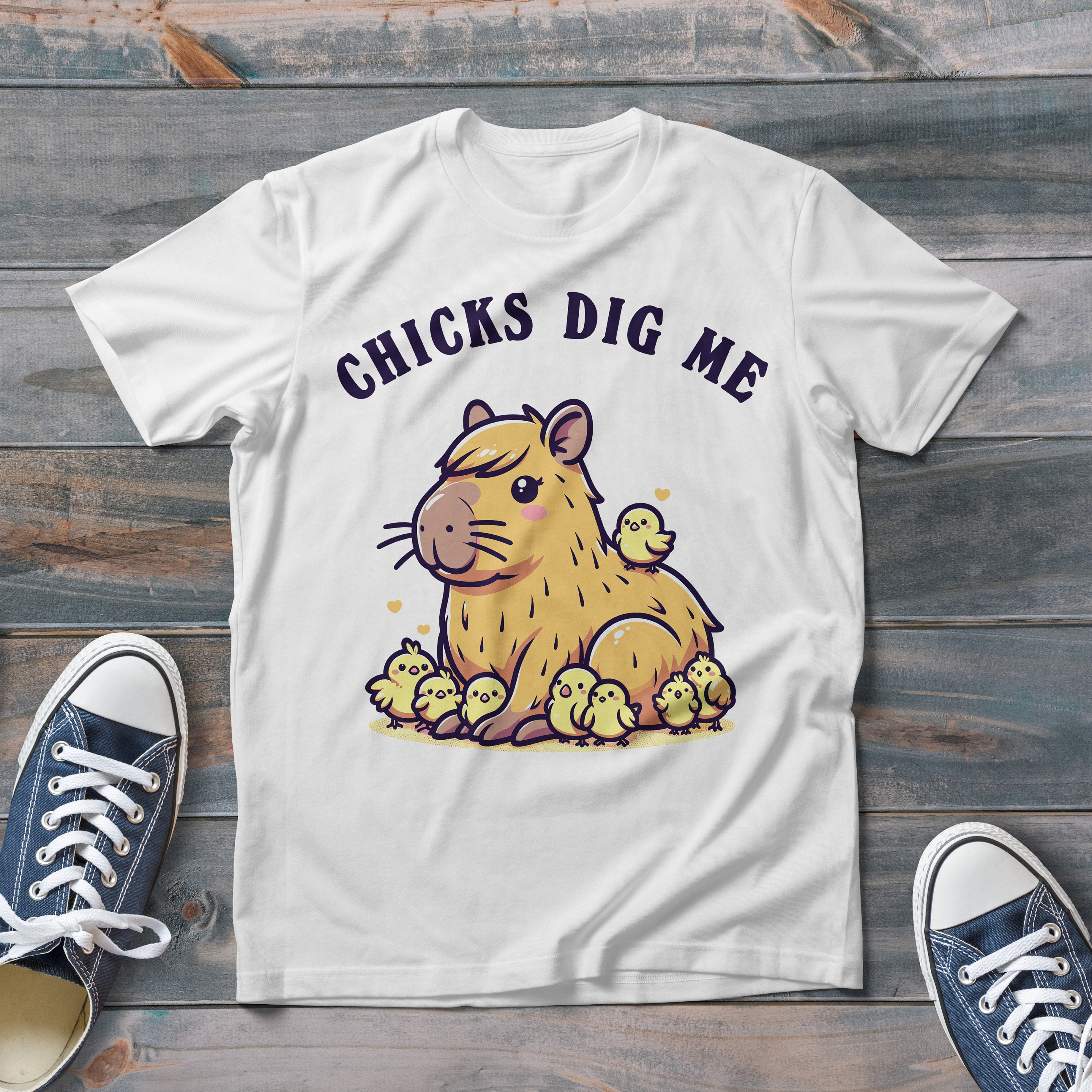 Cute Capybara With Chicks Dig Me Unisex T-Shirt, Funny Graphic Tee ...
