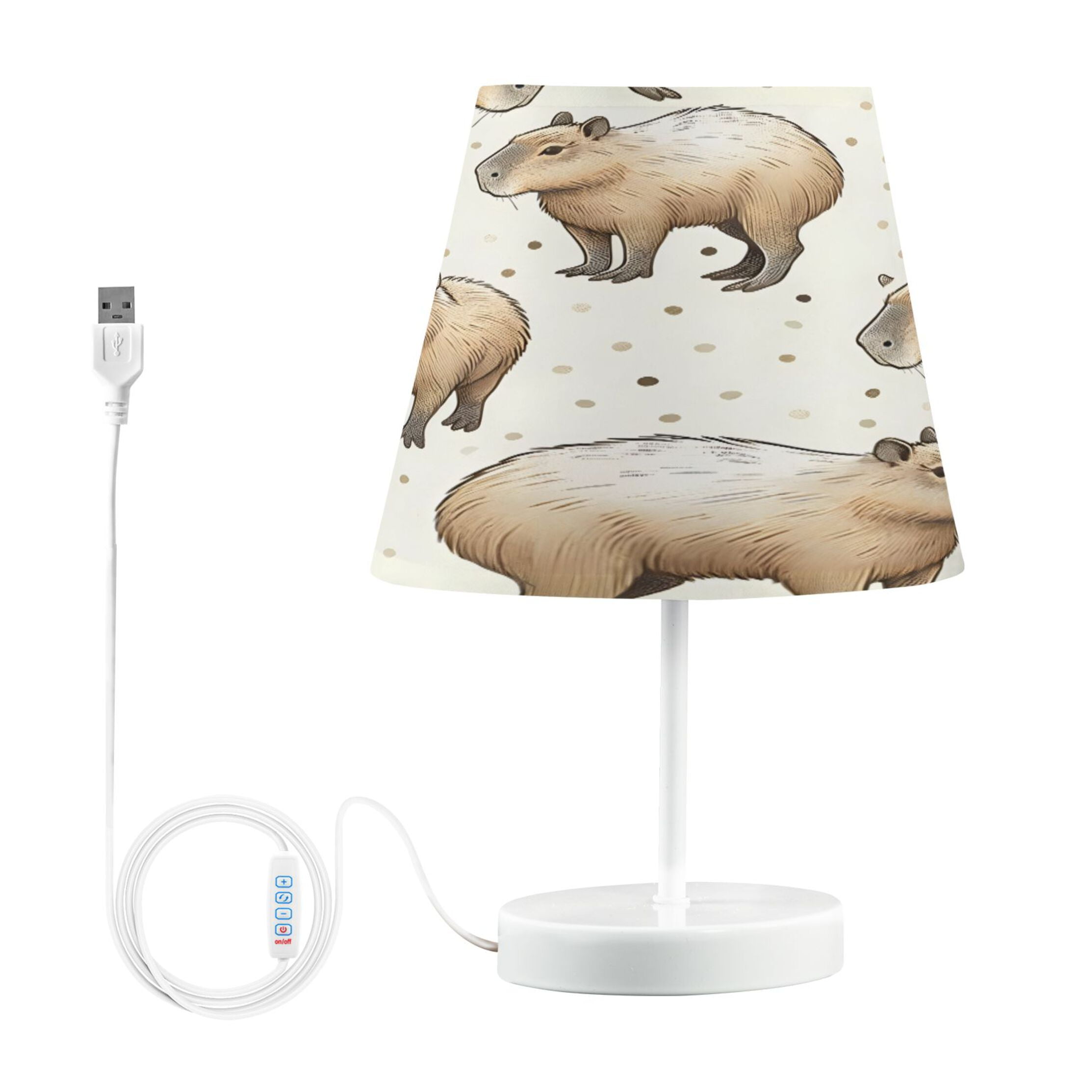 Cute Capybara and Dots Desk Lamp LED Table Nightstand Lamps with 3 ...