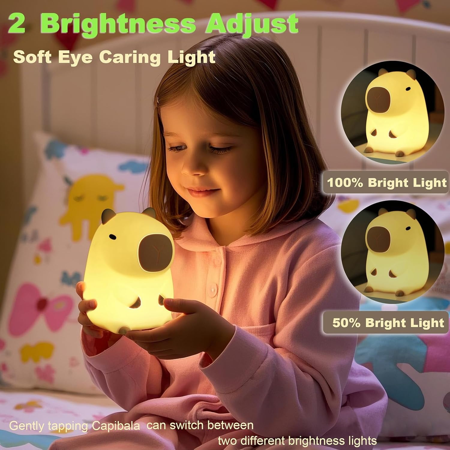 Cute Capybara lamp,Squishy Capybara Night Light LED Rechargeable ...