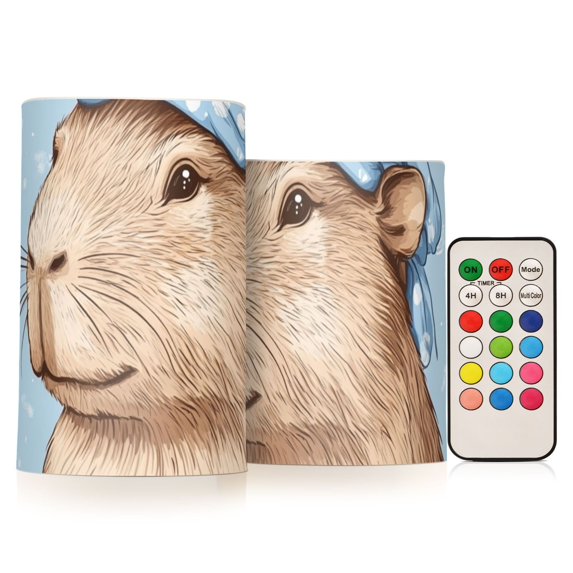 Cute Capybara with Nightcap Flickering Flameless Candles LED Tealight ...