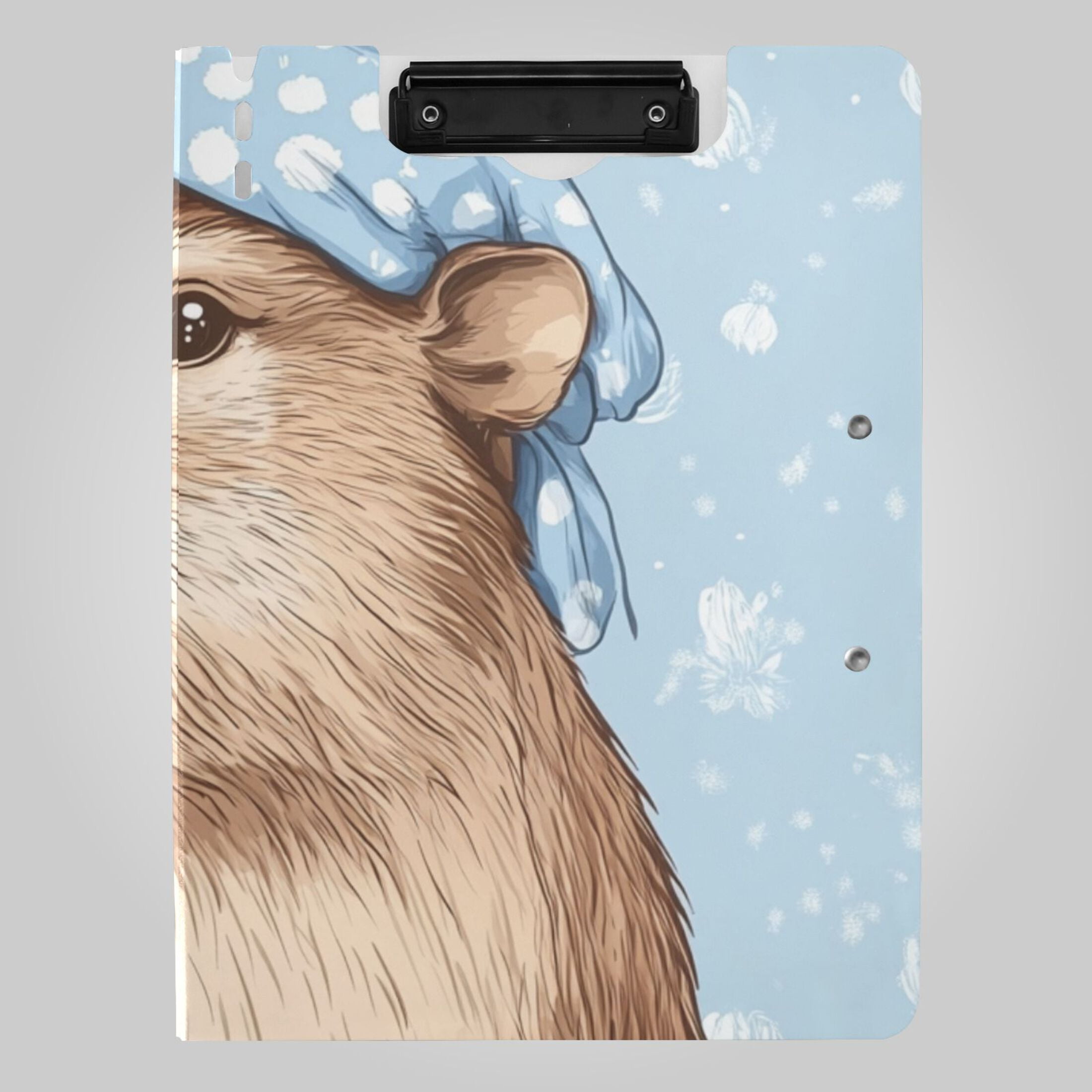 Cute Capybara with Nightcap Foldable Binder Folder Clipboard with Pen ...
