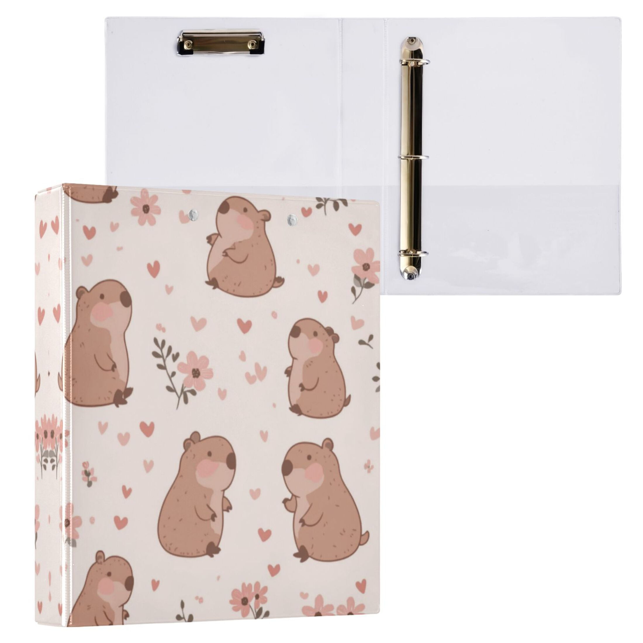 Cute Capybaras 3 Ring Hardcover Binders 1.5in Round Rings for Letter ...