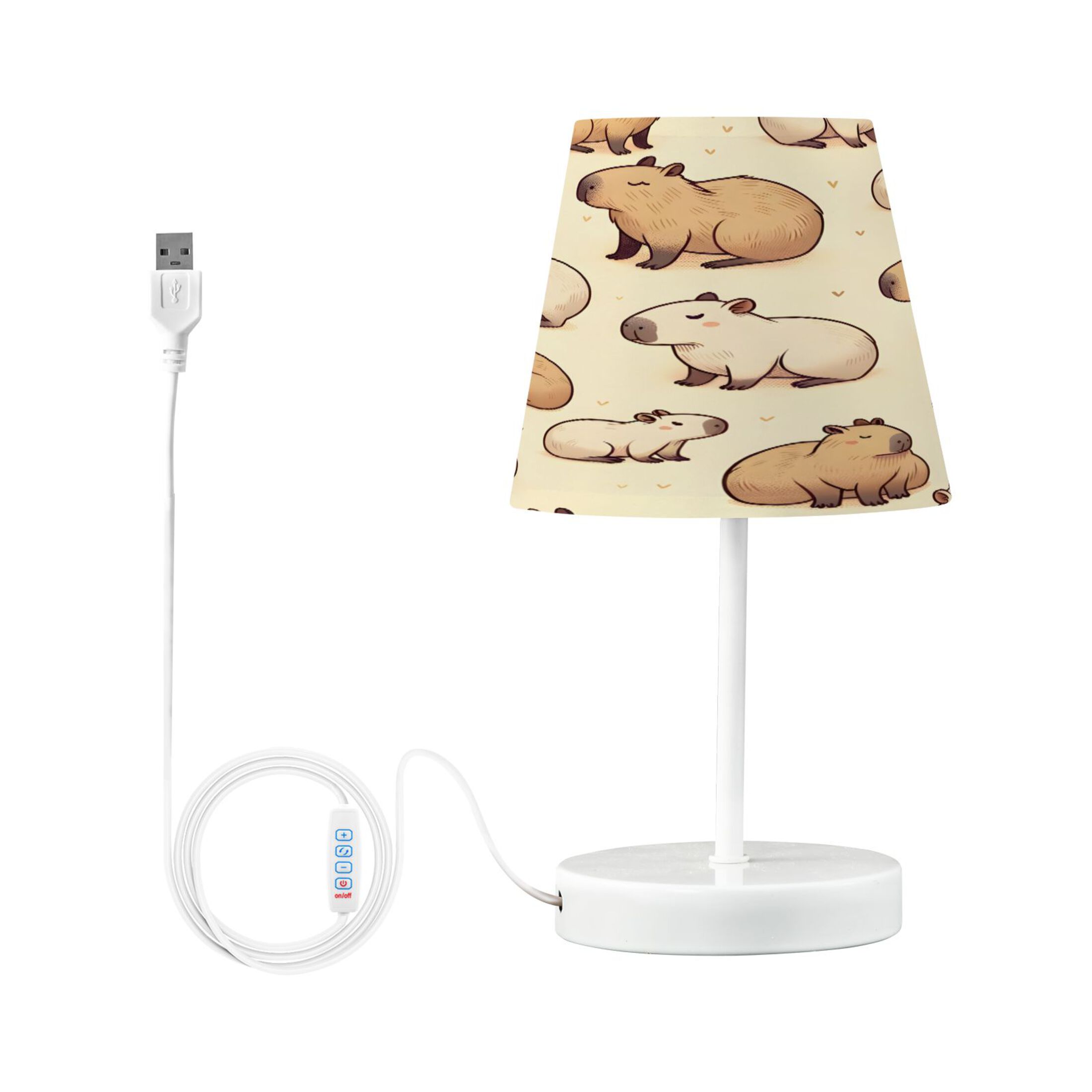 Cute Capybaras Desk Lamp LED Table Nightstand Lamps with 3 Color ...