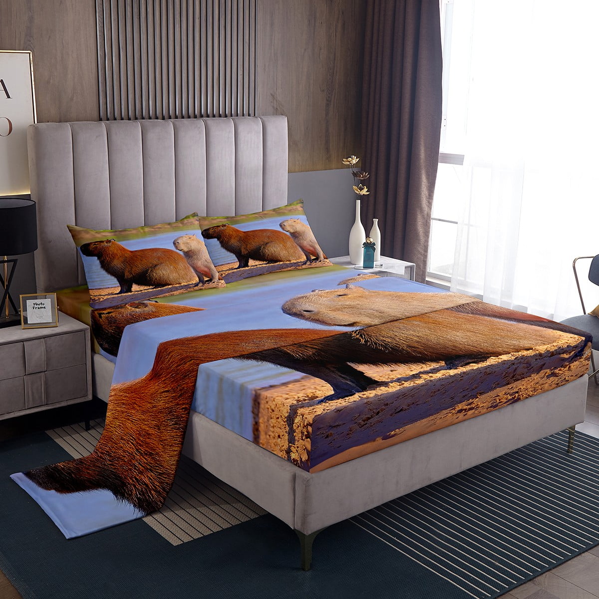 Cute Capybaras Fitted Sheet for Boys Girls Adult,Kawaii Room Decor ...