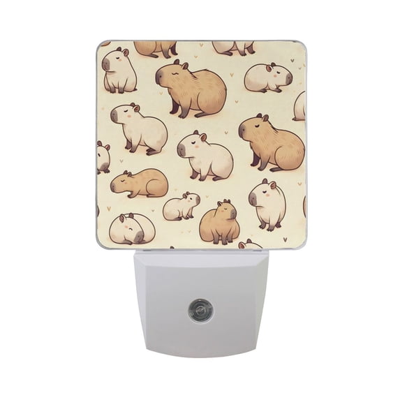 Cute Capybaras Night Light 2 Pack LED Nightlight Plug into Wall Dusk to ...
