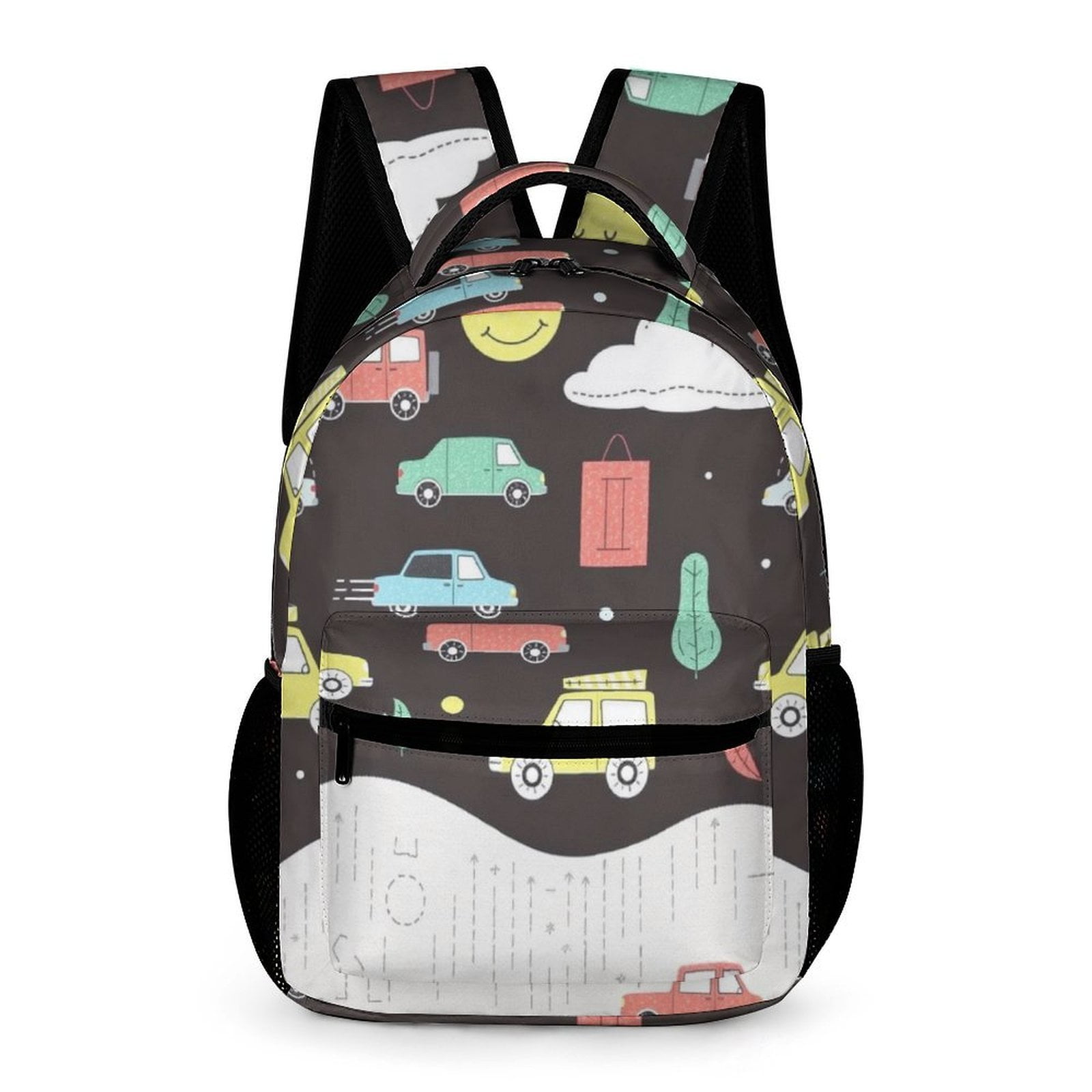 Cute Car Pattern Backpack Large Capacity Travel Hiking Laptop Backpacks ...