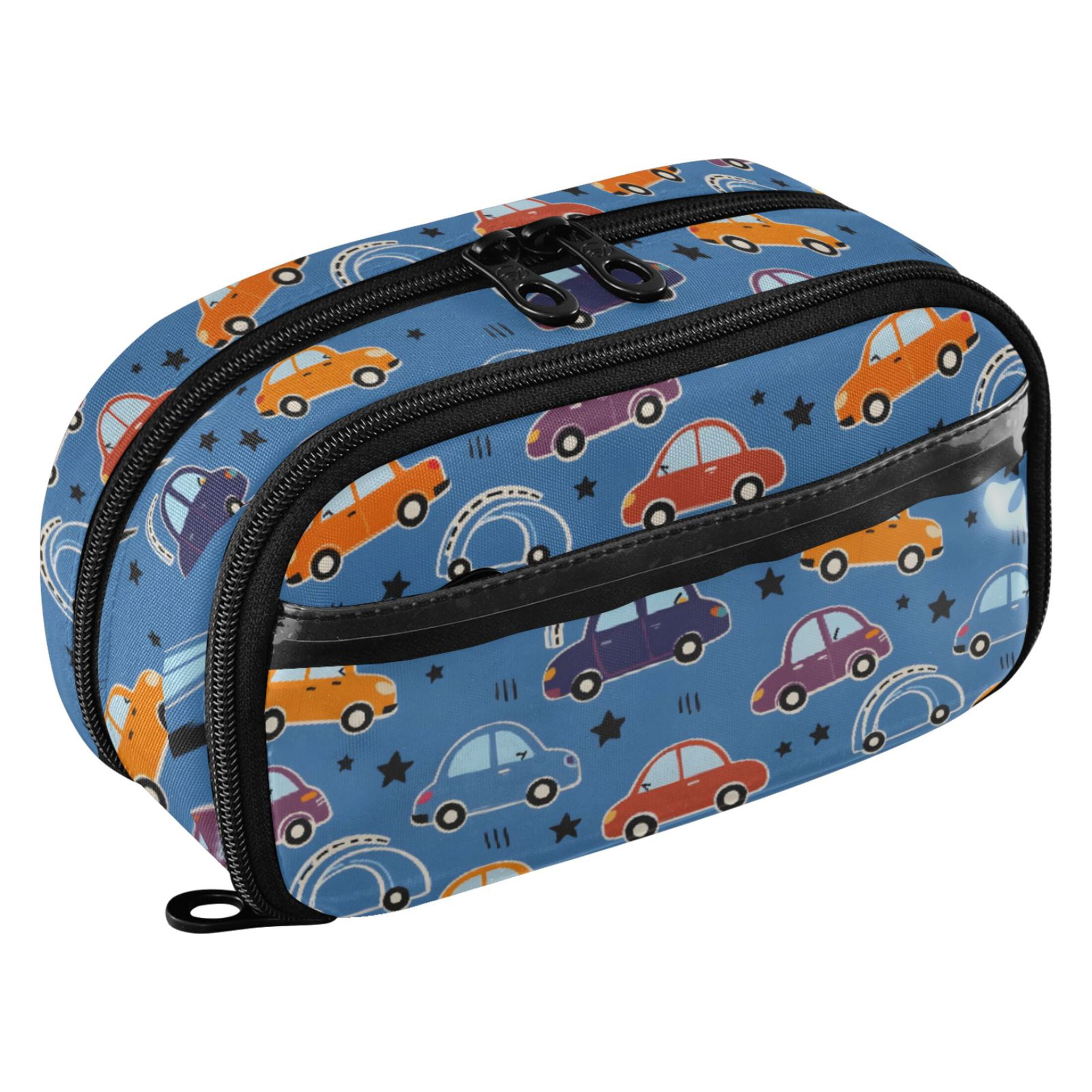 Cute Car Star Pattern PVC Pencil Case Water-Repellent Clear Window ...