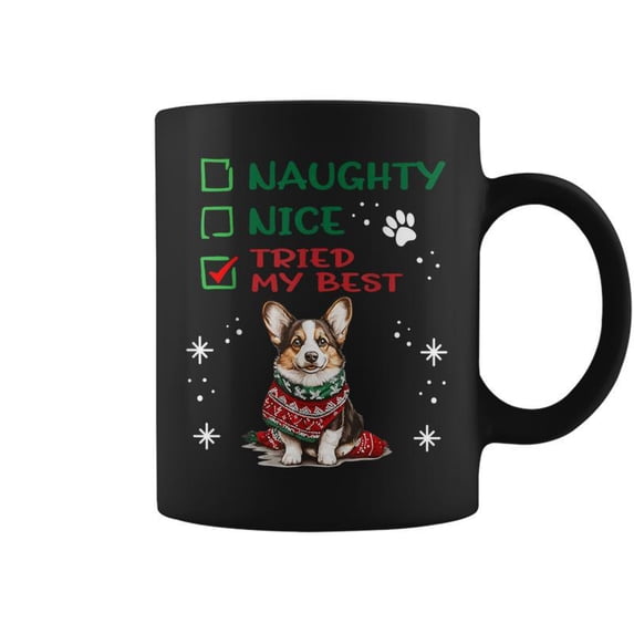 Cute Cardigan Welsh Corgi Dog Christmas Naughty Nice Tried C - Walmart.com