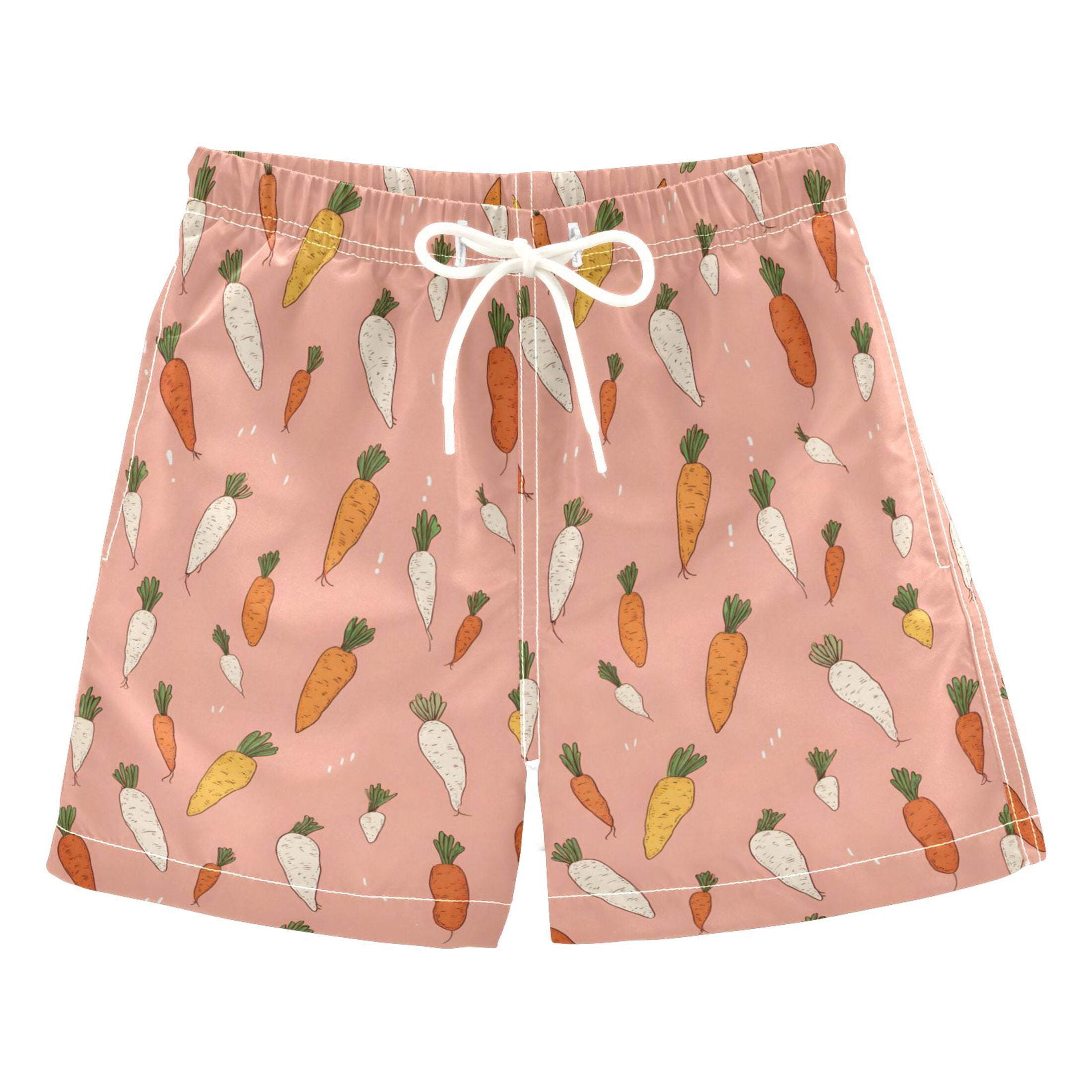 Cute Carrot Pattern Swim Trunks Quick Dry Beach Pool Board Shorts ...