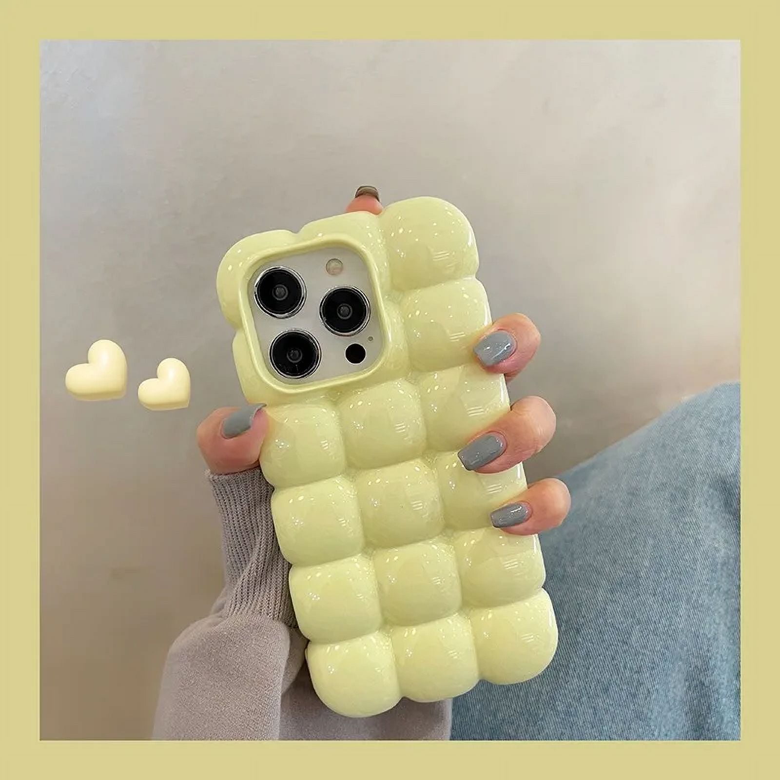 Cute Cartoon 3D Block Lattice Case for iPhone 15 14 13 16 Pro Max 12 11 ...