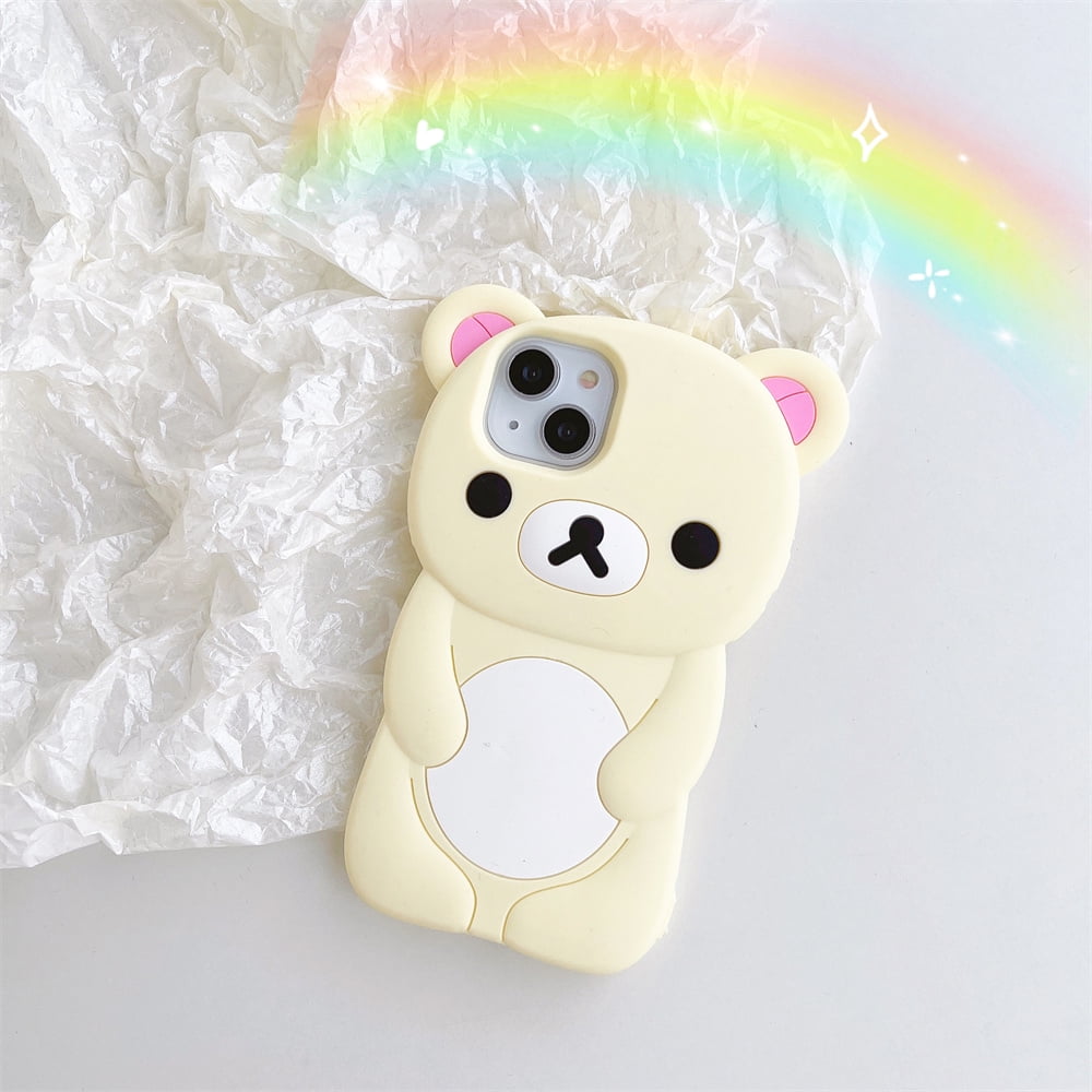 Cute Cartoon 3D Rilakkuma Phone Case For iPhone 16 15 14 13 12 11 Pro X ...