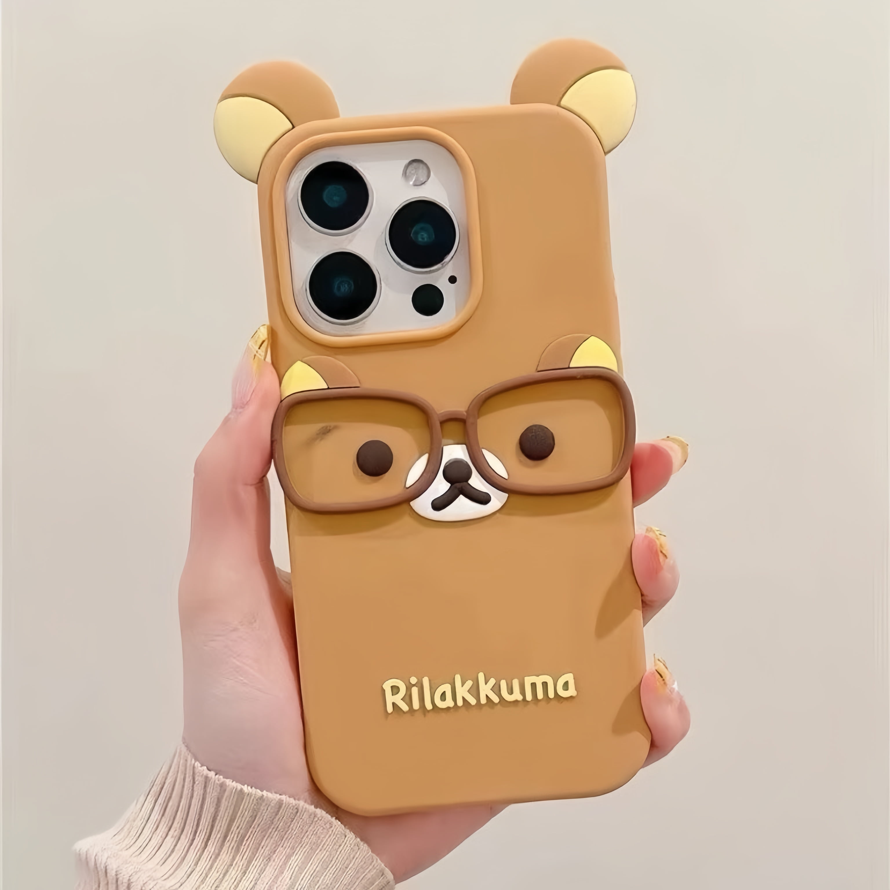 Cute Cartoon 3D Rilakkuma Phone Case For iPhone 16 15 14 13 12 11 Pro X ...
