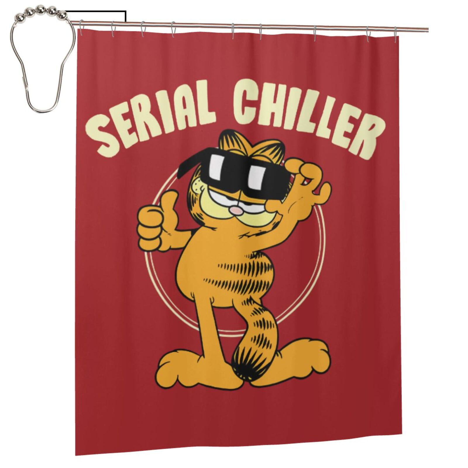 Cute Cartoon 60 x 72 inch Garfield Bathroom Shower Curtain with 12 ...