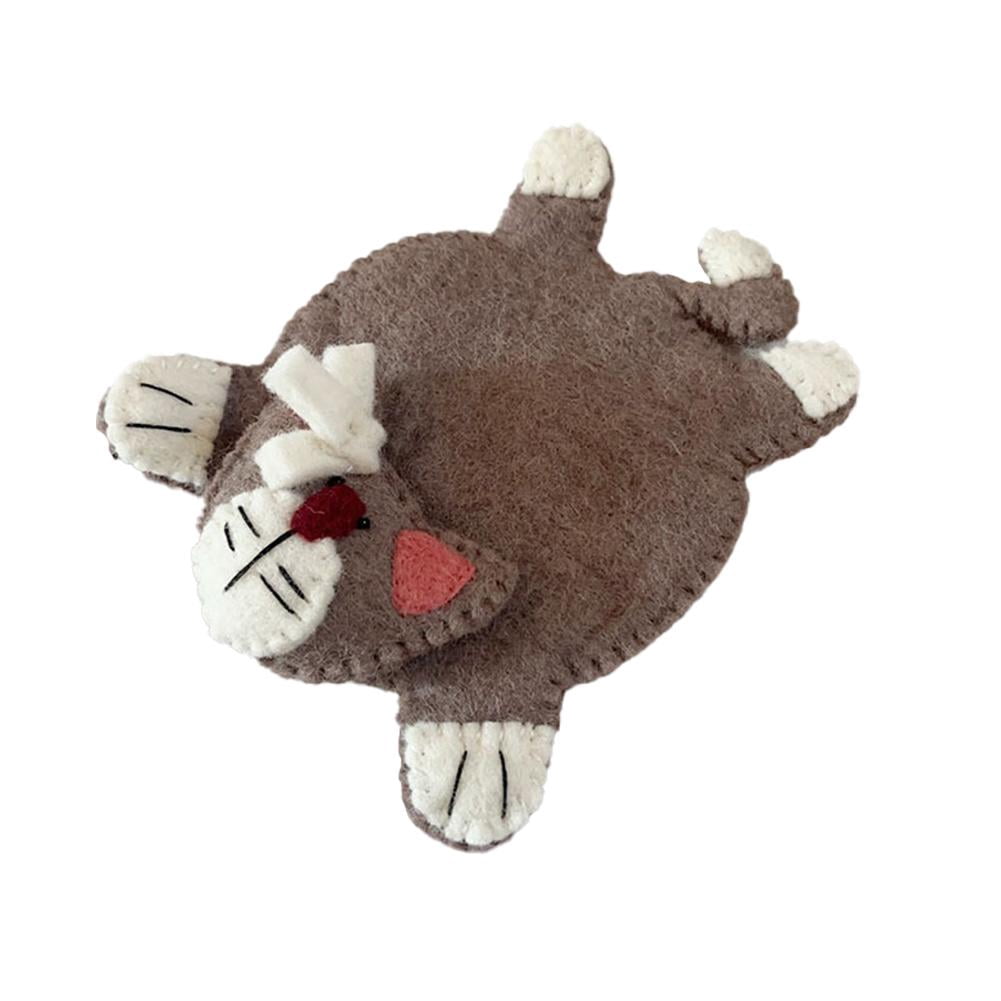 Cute Cartoon Animal Felt Coaster - 14*13cm, Wool Material, Anti-Slip ...